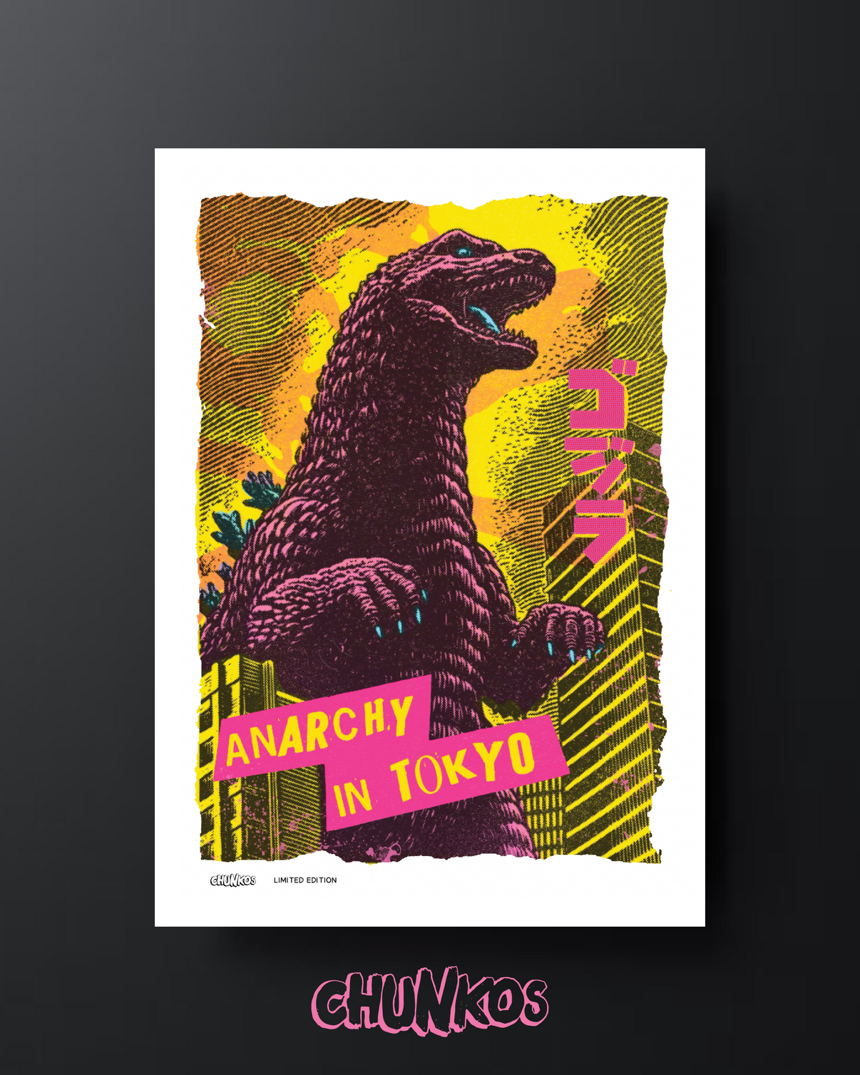 Anarchy in Tokyo Godzilla Art Print – Punk Rock Poster, Kaiju Wall Art ...